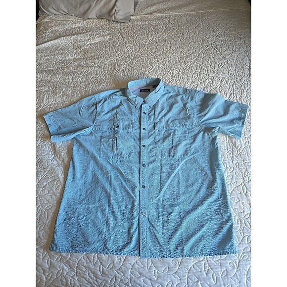 Orvis | Shirts | Orvis Short Sleeve Button Down Vented Blue Worange ...